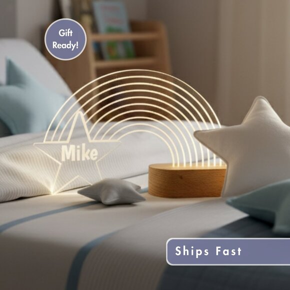 LED Expression | Accents | Personalized Rainbow Star Night Light Cute ...